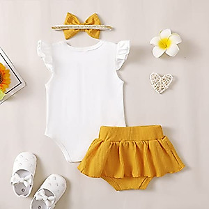Aslaylme Baby Girl 1st Birthday Outfit First Birthday Clothes One Year Old Birthday Sun Skirt Set (Sun,12-18 Months)