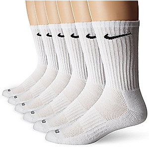 Nike Dry Cushion Crew Training Socks (6 Pair) (White/Black)