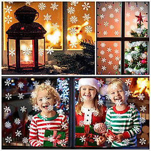 600 Pieces Christmas Envelope Seal Stickers Christmas Wall Stickers Window Clings Snowflake Stickers Self-Adhesive Universal Sealing Stickers, Gift Boxes Stickers Label Stickers (White)