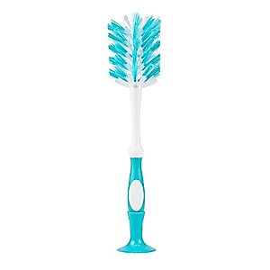 Dr. Brown's Deluxe Baby Bottle Brush with Anti-Colic Vent Cleaning Brush, Soft and Sturdy Bristles, BPA Free, Blue, 1 Pack