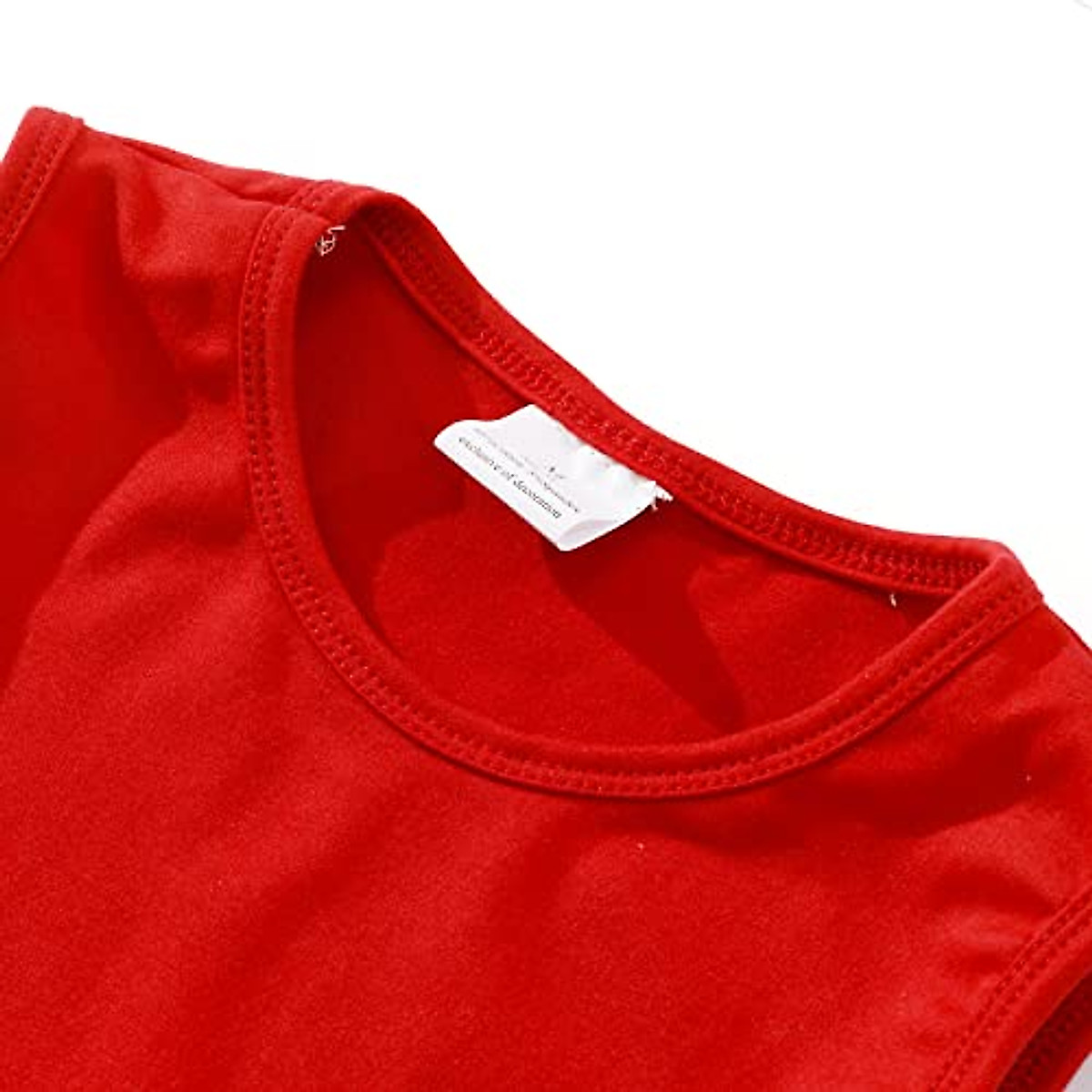 DALITA BOUTIQUE Toddler Girls Back to School Apple Pencil Red Blue Dress Causal Flutter Sleeve Ruffle Bottom 3-4T, Blue,red