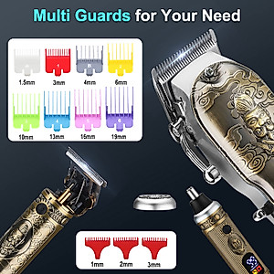 Suttik Hair Clippers for Men Nose and Beard Trimmer Set, Professional Cordless Barber Clippers for Hair Cutting Grooming Kit, Rechargeable, LCD Display