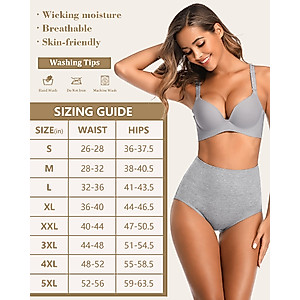 CULAYII Tummy Control Underwear for Women High Waisted Full Coverage Ladies Underwear Soft Stretch Cotton Postpartum Briefs Underwear Panties Pack(M)