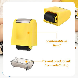 2pcs Dashed Handwriting Lines Practice Roller Stamps Self Inking Dotted Line Rolling Stamp Teacher Stamps for Students Kids Classroom Office Home Handwriting Practice (Yellow, Blue)