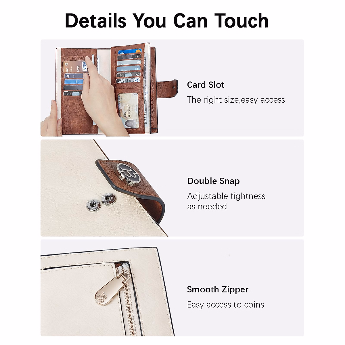 BOSTANTEN Womens Leather Wallets RFID Bundle Leather Laptop Backpack