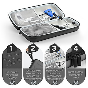 Stethoscope Case for 3M Littmann Classic III,Lightweight II S.E. Cardiology IV,Nurse Gift Hard Organizer Portable Carry Travel Cover Storage Bag with Vital Medical Supplies