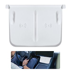 BOXOB Center Console Mat for, Silicone Console Mat Wireless Charging Pad Cover Center Console Pad for Model 3 Model Y Car Center Console Accessories (White)