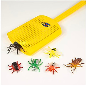 Swat-N-Scoop, Heavy Duty Fly Swatter and Spider Catcher and Release. Insect Fly Catchers for Inside Home. House Fly Swatter or Humane Bug Catcher with Built in Insect Scoop. (3pk, Yellow)
