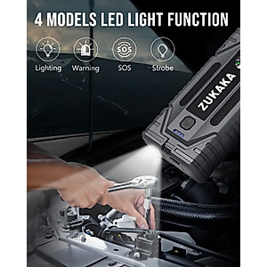 ZUKAKA Car Jump Starter 1500A Peak 15800mAh Battery Starter Up to 7L Gas and 5.5L Diesel Engine 12V Auto Jump Starter Box Power Bank with USB and Type C Port Jump Box with LED Light