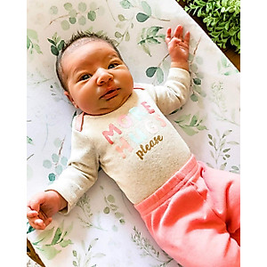 Diaper Changing Pad Cover, 2 Pack, Floral Changing Table Cover, Green Leaf Changing Pad Covers, Jersey Knit Changing Table Sheets, Gender Neutral Crib Bedding Covers for Baby Boy Girl