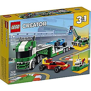 LEGO Creator 3in1 Race Car Transporter 31113 Building Kit; Makes a Great Gift for Kids Who Love Fun Toys and Creative Building, New 2021 (328 Pieces)