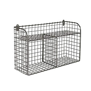 Spectrum Diversified Vintage Double Bin with Shelf Wall Mount Storage Industrial Gray