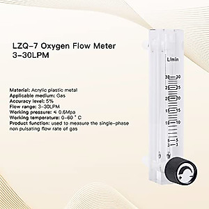 CNBTR Multicolor Acrylic 3-30LPM LZQ-7 Oxygen Air Gas Flowmeter with Control Valve for Oxygen Adjustable