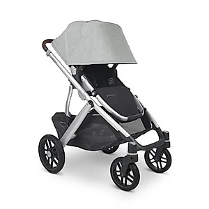 Vista V2 Stroller -Stella (Grey Brushed mélange/Silver/Chestnut Leather) + MESA V2 Infant Car Seat - Stella (Grey)