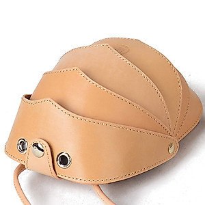 AUMI 4 Cellphone Crossbody Tan Beetle Bag Mini Cell Phone Purse Genuine Leather