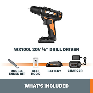 Worx 20V 3/8" Drill/Driver Power Share - WX100L (Battery & Charger Included)