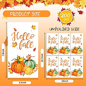 Qeeenar 200 Pcs Fall Napkins Paper Disposable Hand Towels Thanksgiving Pumpkin Napkins Guest Maple Leaves Fall Napkins Decorative for Autumn Home Dinner Party Decor Kitchen (Classic,4.3 x 7.8 Inch)