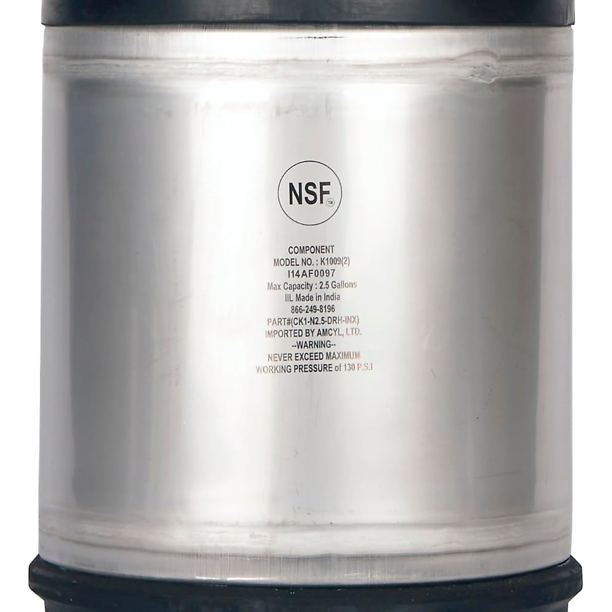 AMCYL New 2.5 Gallon Ball Lock Keg with Dual Rubber Handle