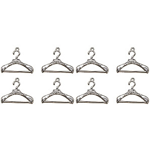 KESYOO 40Pcs Mini Hangers for Crafts Alloy Doll Hangers Miniature Hangers Pendant Charms DIY Jewelry Making Accessories for Necklace Bracelet Antique Silver