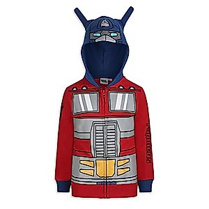 Hasbro Transformers One Optimus Prime and Bumblebee Boys Zip Up Hoodie for Big Kids Red