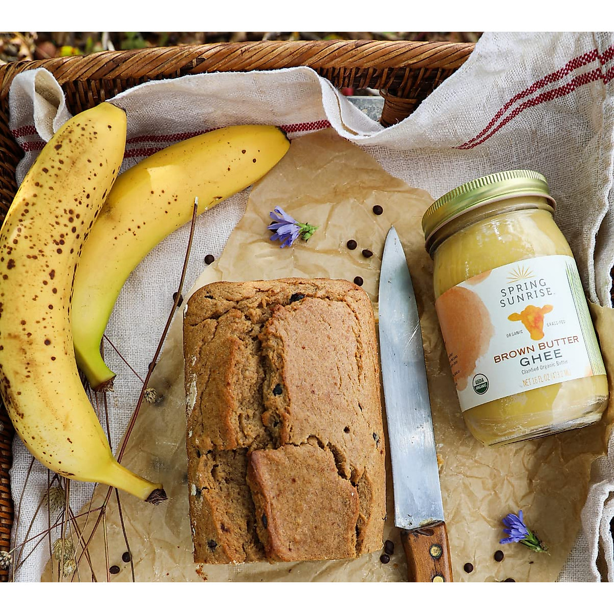 Spring Sunrise Brown Butter Ghee - Grass Fed Butter - Ghee Butter Organic Grass Fed - Ghee Clarified Butter - Ghee Butter - Ghee Organic - Grass Fed Ghee - Organic Ghee From Grass-fed Cows