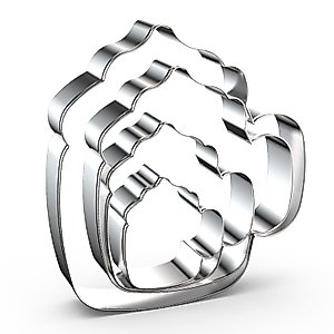 Beer Mug Cookie Cutter Set in Assorted Sizes Large - 5 Inch, 4 Inch, 3 Inch, 2 Inch - 4 Piece Beer Stein Drink Cookie Cutters Shapes for Men Father's Day - Stainelss Steel