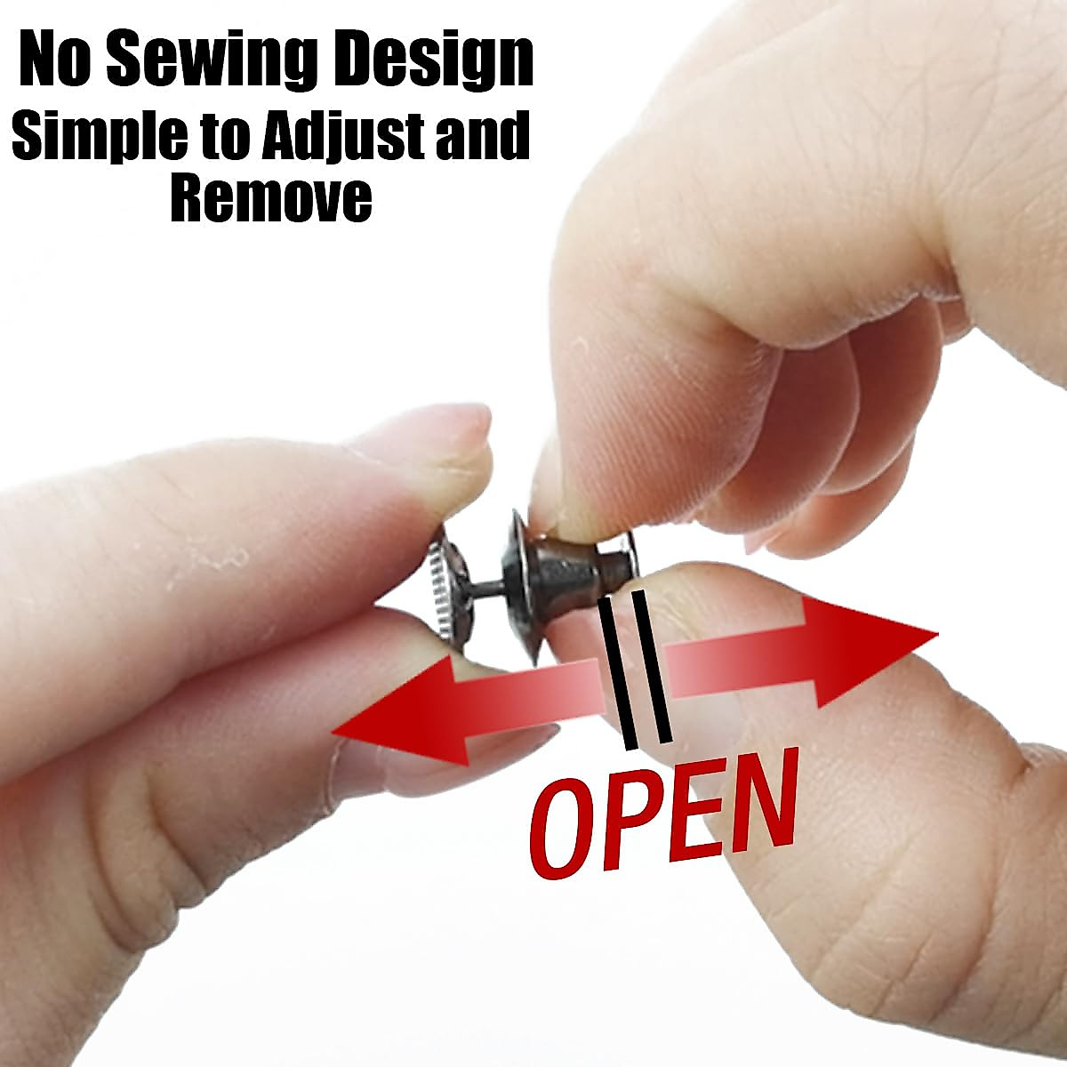 RONYOUNG 60PCS Pant Waist Tightener, Adjustable Waist Buckle Set Jean Buttons for Loose Jeans Pants Clips for Waist Pins No Sewing Brooch Tightening Waistband Tightener for Pants Jeans Skirts (10sets)