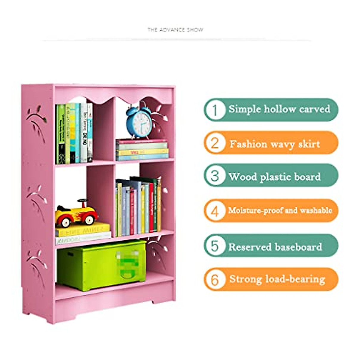 TISTIK Librero Estantería 5 Cube Bookcase Freestanding 3 Tier Open Bookshelf Modern Toy Storage Rack MDF Storage Display Cabinet for Bedroom Living Room Organizer Decor