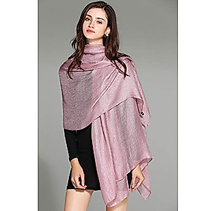 Bettli Womens Extra Large Scarf Shawl Wraps Pashminas Solid Soft Silky for Bridal Evening Wedding Party (pink)