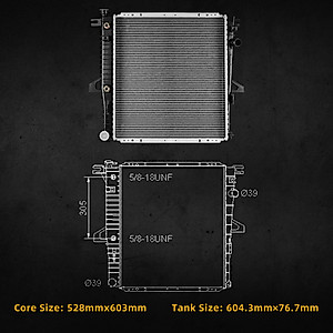 DWVO Complete Radiator Compatible with Ford Mazda Explorer Ranger B3000 B4000 3.0L 4.0L V6 DWRD1014
