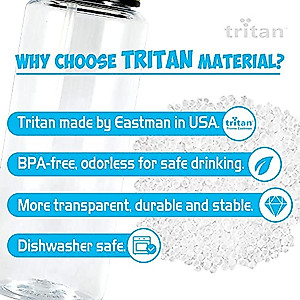 Cute Water Bottle for School Kids Girls, BPA FREE Tritan & Leak Proof & Easy Clean & Carry Handle, 23oz/ 680ml - Mermaid