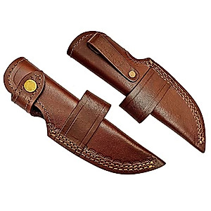 9" Long Handmade Leather Sheath For Fixed Blade Knife. Fits up to 5"—5.5” cutting blade knife.