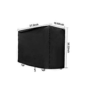 Rolling Cooler Cart Cover 420D Waterproof Patio Cooler Cart Cover Patio Cooler Cover with UV Coating Patio Ice Chest Protector for Outdoor Rolling Beverage Cart 37.4 x 19.68 x 36.22Inch Black