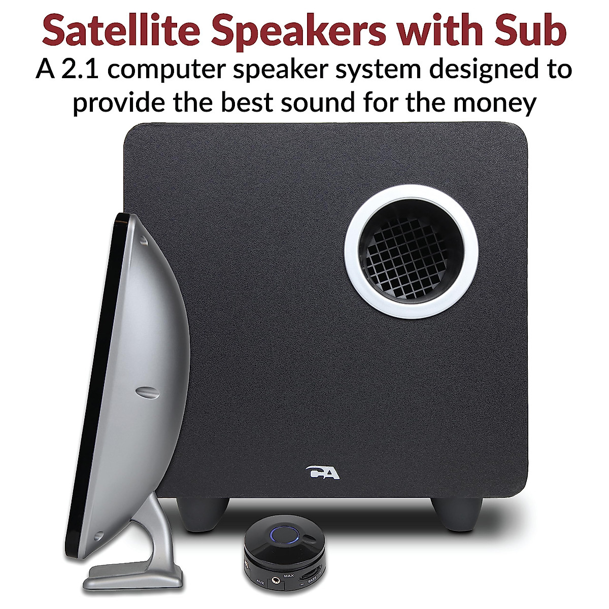 Cyber Acoustics CA-3610 2.1 Multimedia Speaker System with Subwoofer, Perfect Computer Speakers for PC or Mac, Great for Music, Movies, and Gaming