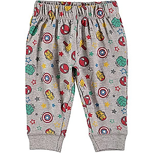 Marvel The Avengers Baby Boys Clothing 3-Piece Set with Bodysuit, Pants, and Bib Baby Boy Clothes (Grey/Blue, 6-9 Months)