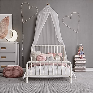 Little Seeds Quinn Whimsical Metal Toddler Bed, White