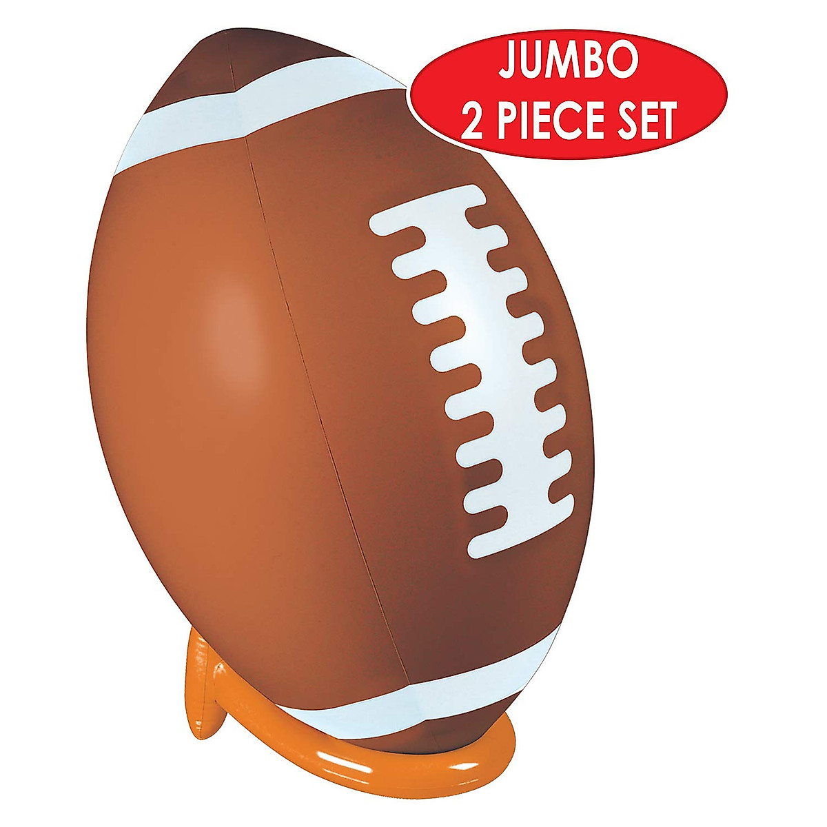 Beistle 3 FT 2 in Large Inflatable Football and Tee Set for Game Day Party Decorations, Sports Theme Photo Props
