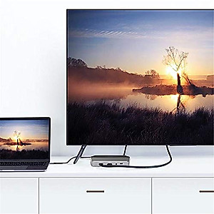 ZPLJ High-Speed 9 in 1 USB 3.0 Hub with Ethernet Port 4K HDMI 3 USB 3.0 and PD Charging 3.5mm Audio Support SD TF Card Reader Compatible for Flash Drive Laptops USB Hub Adapter Portable