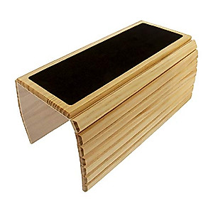 Etna Solid Wood Sofa Arm Table - Flexible Tray Tables with a Non-Slip Felt Surface and Slat Links - Perfect Recliner Table, Couch Arm Table for Holding Drinks, Snacks, or TV Remote - Natural Wood