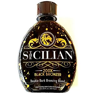 The Sicilian 200X Black Bronzer Dark Tanning Lotion Indoor Tanning Beds & Outdoor Bronzing Sun Tan Lotion