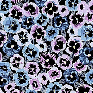 Vera Bradley Women's Cotton Large Cosmetic Makeup Organizer Bag, Plum Pansies - Recycled Cotton, One Size