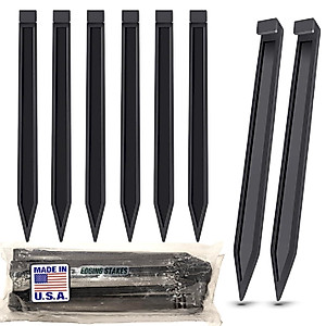 USA Made (25-Pack) Nylon Landscape Edging Anchoring Plastic Ground Stakes, 10-Inch Length - (Universal - Fits Most Brands EasyFlex Dimex Proflex) (25)