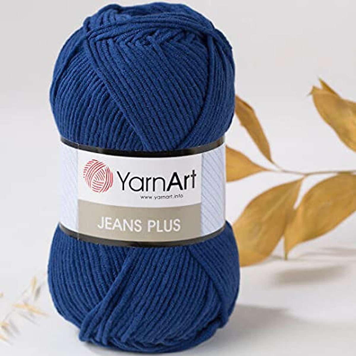 Yarn Art1 Ball (Skein) YarnArt Jeans Plus Yarn, 55% Cotton 45% Polyacrylic, 100 g (3.5 oz), 160 m (174 yds), Yarn Weight: 4 : Worsted-Aran, Blue - 54
