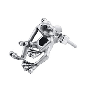 LOVECOM 2 Piece Frog 925 Sterling Silver Dangle Post Earrings for Women Cute Frog Vintage Animal Earring Jewelry Birthday Gifts