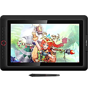 XPPen 15.6 Inch Drawing Tablet with Screen Artist 15.6 Pro Tilt Support Graphics Drawing Tablet Pen Display Full-Laminated Red Dial (120% sRGB) 8192 Levels Pressure Sensitive & 8 Shortcut Keys