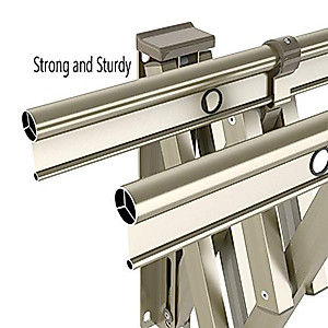 Laundry Rack, Airer-Wall Mounted Extendible Dryer Rack, Balcony Indoor Outdoor Clothes Pole Folding Retractable Airer Dryer Silver