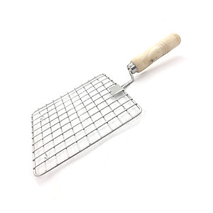 Sriyug Papad Jali Stainless Steel Wire Roaster Rack Papad Jali With Wooden Handle Roasting Net Roast Grill Chapati Toast Roti Papad And More...