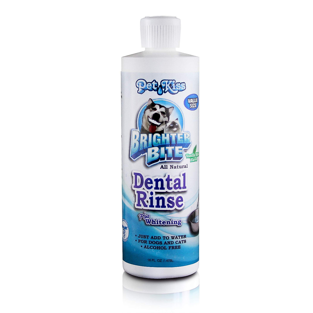 Pet Kiss Brighter Bite Dental Rinse for Pets, 16-Ounce