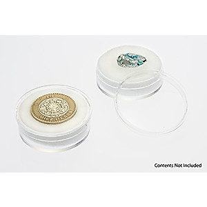 SE Clear Round Display Containers with Snap-On Lids and White Foam Fillers (Pack of 36) - GJ837W