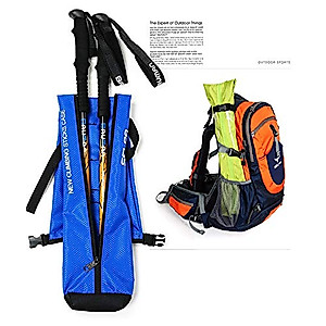 Chris.W Portable Trekking Pole Carrying Bag Storage Bag Pouch with Zipper for Walking Stick Hiking Poles Travel Case(Blue)